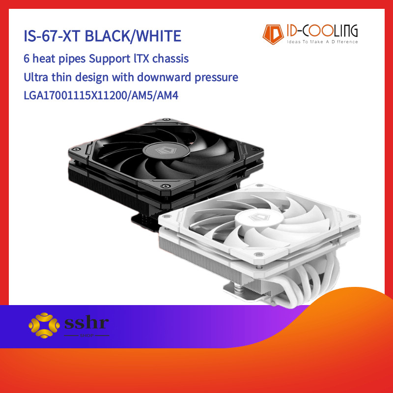 ID-COOLING IS-67-XT 6 Heat Pipes Press Down CPU Air-Cooled Radiator PWM ...