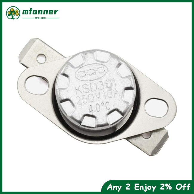 Mfonner 5 Pcs KSD301 Thermal Control Switch 250V 10A Normally Closed NC Thermostat Temperature ...