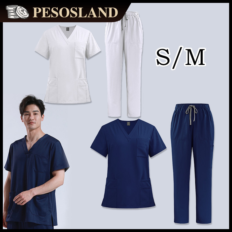S/M Scrub Suit Elastic Wrinkle Resistant Scrub Suit Set With Cargo ...