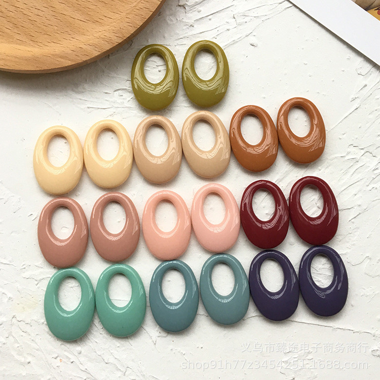 Japanese Geometric Oval Carved Circle Oval Frame Resin Accessories diy ...