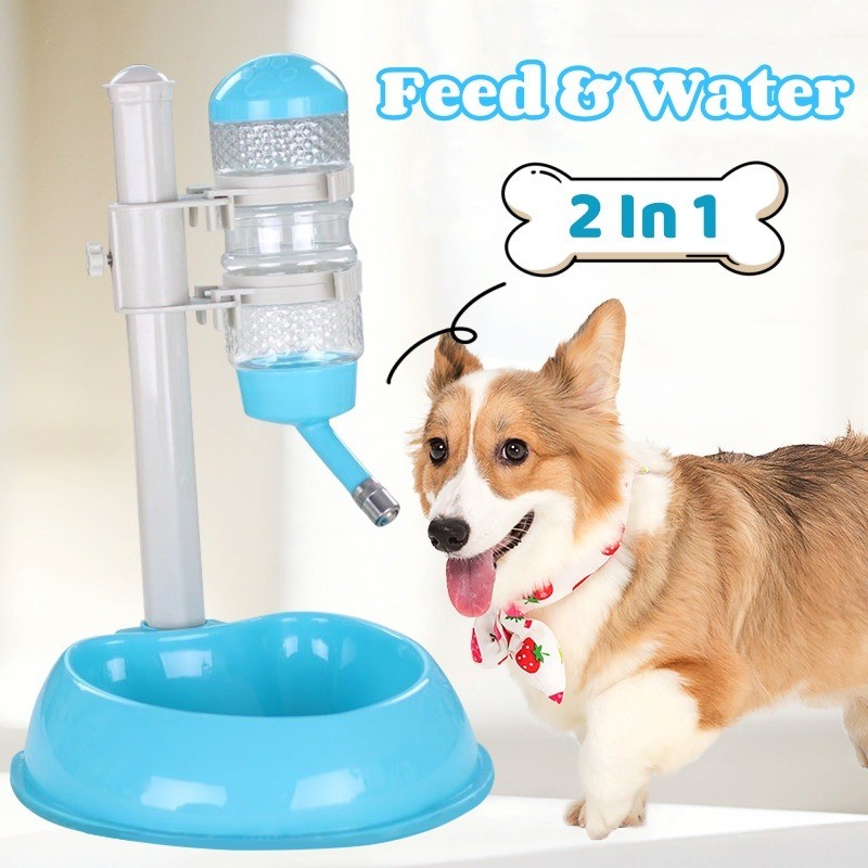 Pet Feeder Dispenser Liftable Water Bottles Automatic Dog Feeder ...