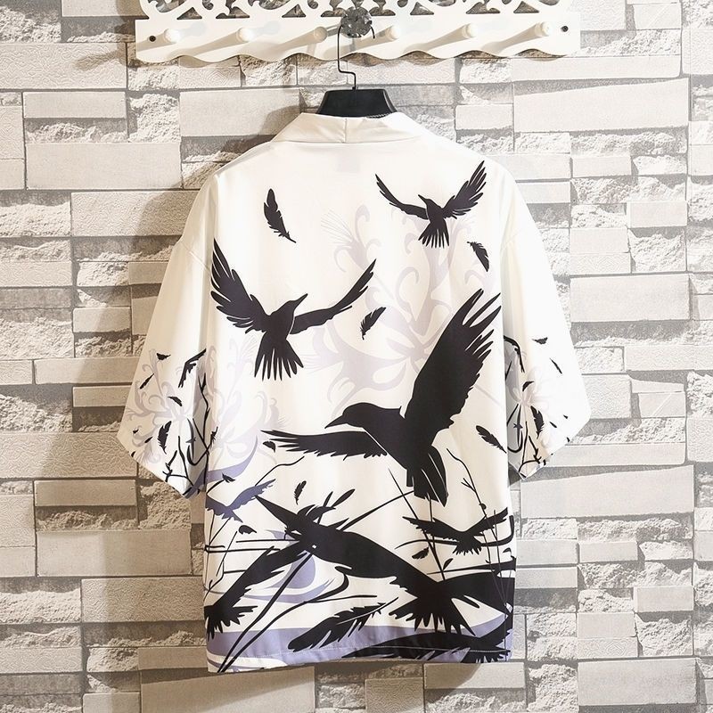 Chinese Hanfu Antique Taoist Robe Japanese Kimono Cardigan jk Haori Men ...