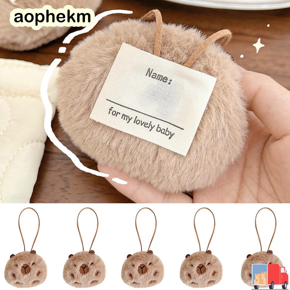 AOPHEKM Capybara Backpack Decor, Round PP Cotton Capybara Pendant, Soft ...