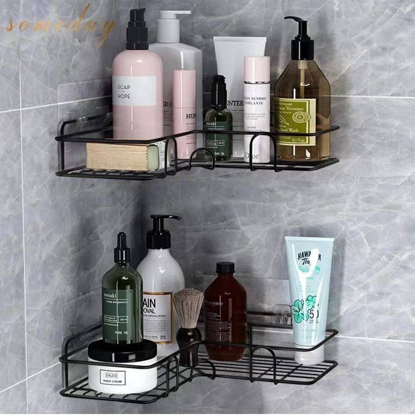 Rich Bathroom Corner Storage Rack Kitchen Rack traceless Wall-mounted ...