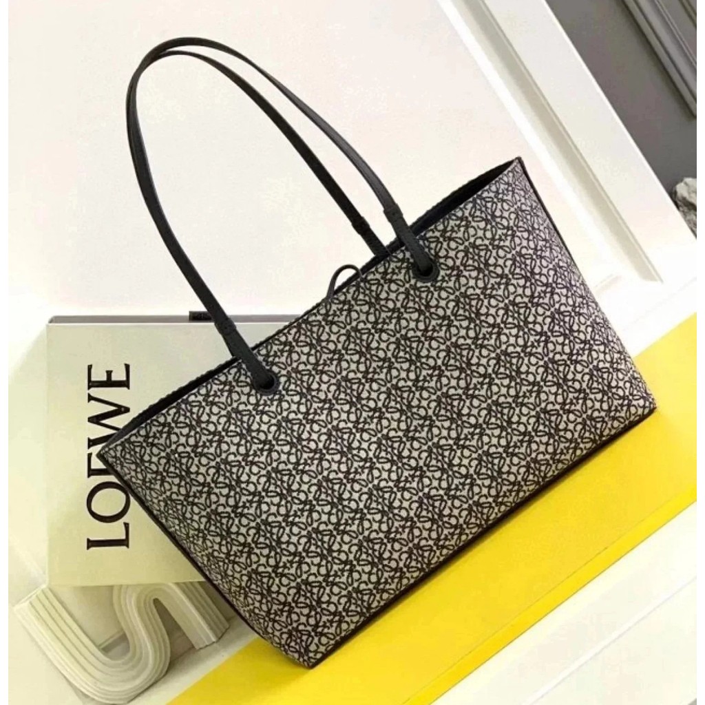LOEWE LOEWE Jacquard Cloth Wagyu Leather Handbag Shopping Bag Tote Bag ...