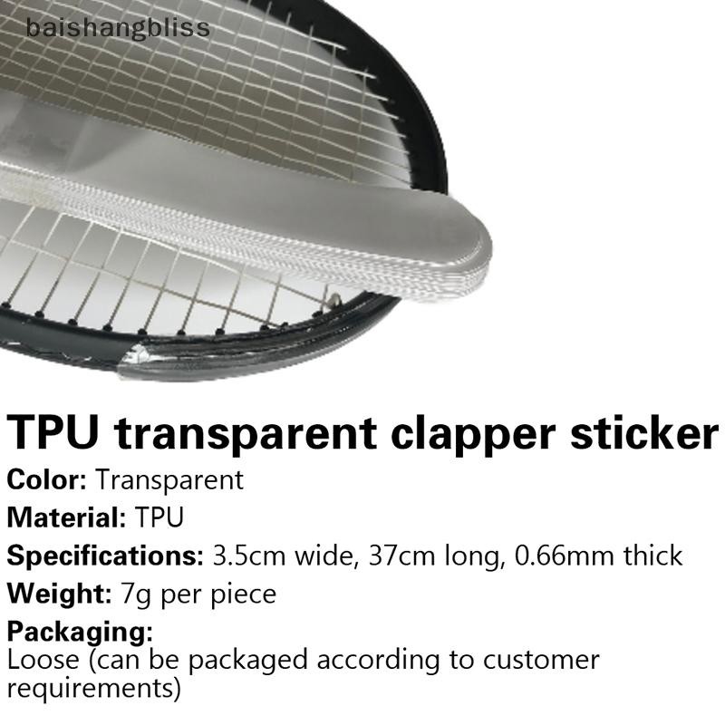 baishangbliss Transparent Tennis Racket Head Protector, TPU, Single ...