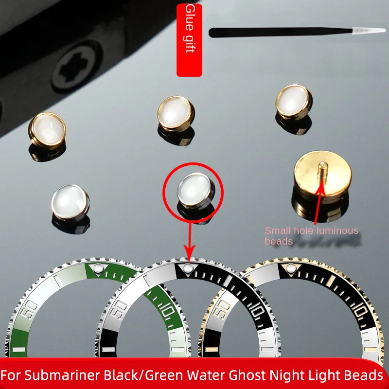 For Rolex Submariner Luminous Bead Green Black Water Ghost Night Pearl ...
