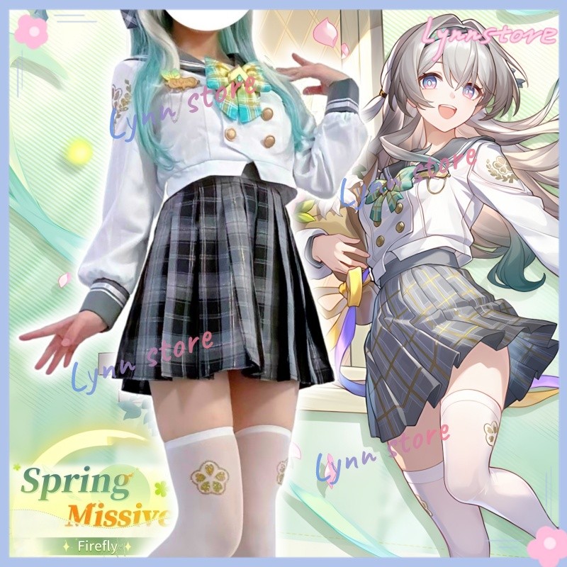Game HONKAI STAR RAIL FIREFLY Cosplay Costume Wig JK Skirt Suit SPRING ...
