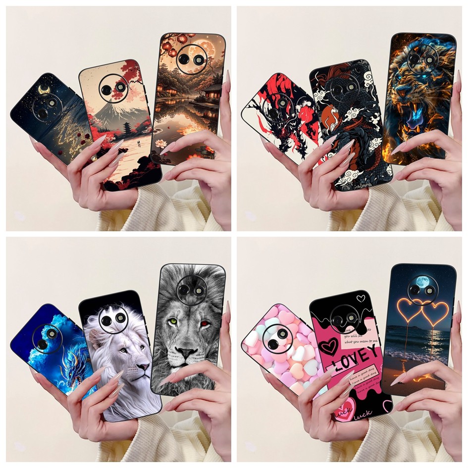 For Itel A14 Plus Casing Luxury Dragon Lion Love Heart Cartoon Soft ...