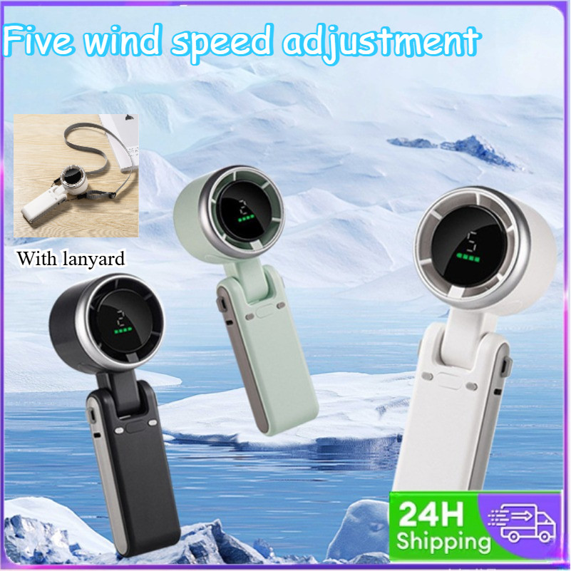 【COD】New Foldable Handheld Fan USB Charging Portable with LED Display ...