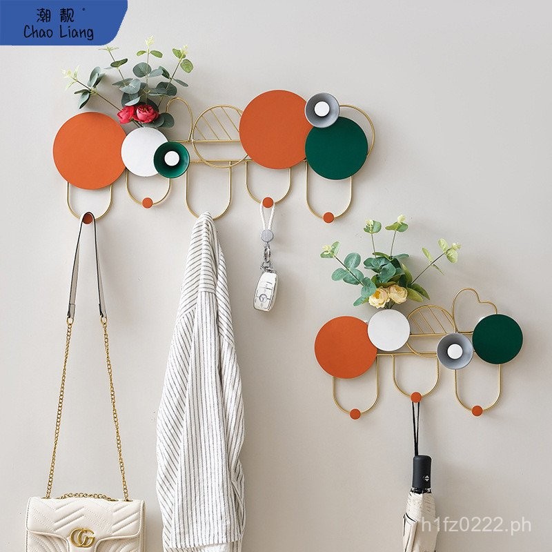 Light Luxury Entrance Hallway Hook No-Drill Wall Storage Decorative ...