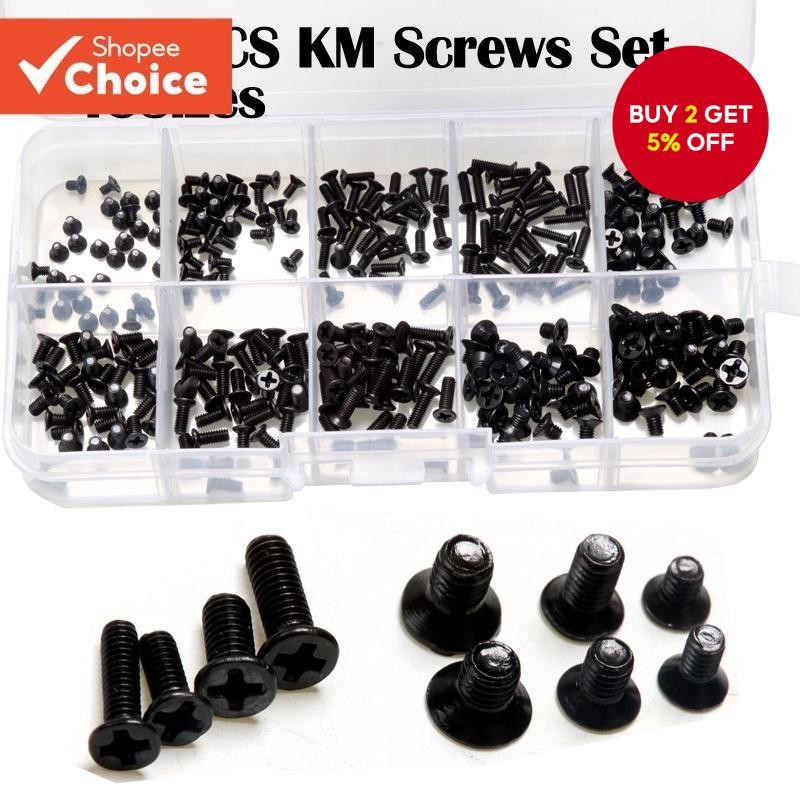 KM Laptop Screws Kit Assorted Assemble Repair Black Set Computer Screw ...