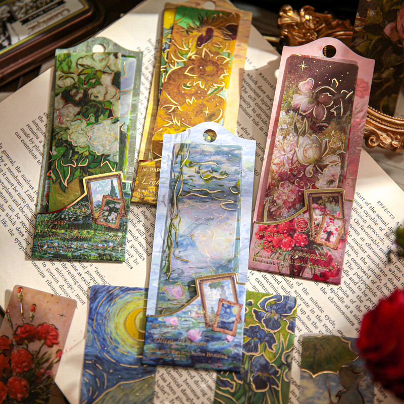 30 sheets/box, hot stamping PVC reading bookmarks, romantic revival ...