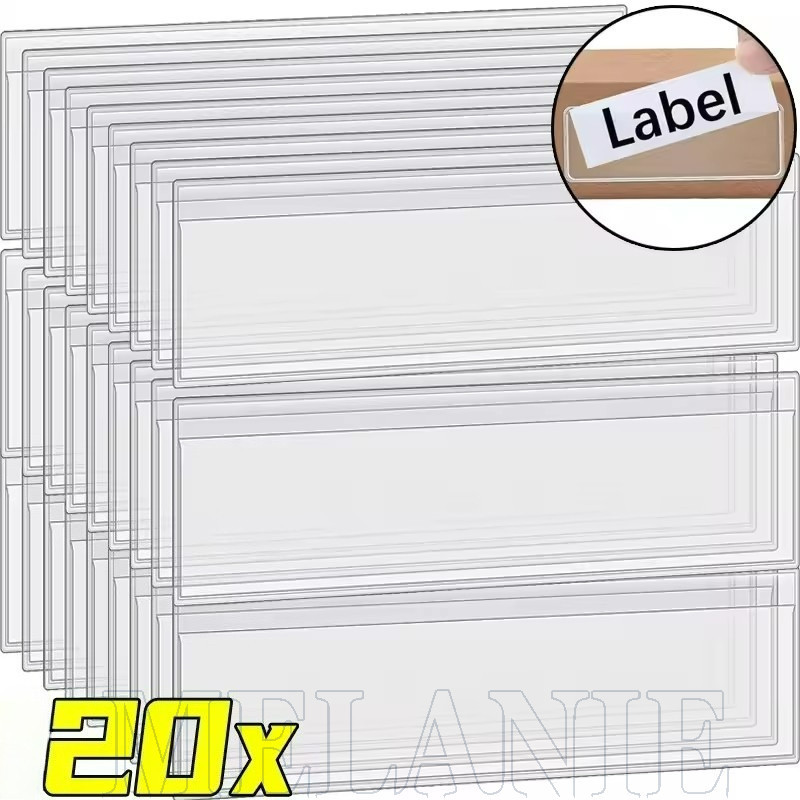 5-20Pcs Self Adhesive Price Tag Holder - Paper Card Labels Pockets ...