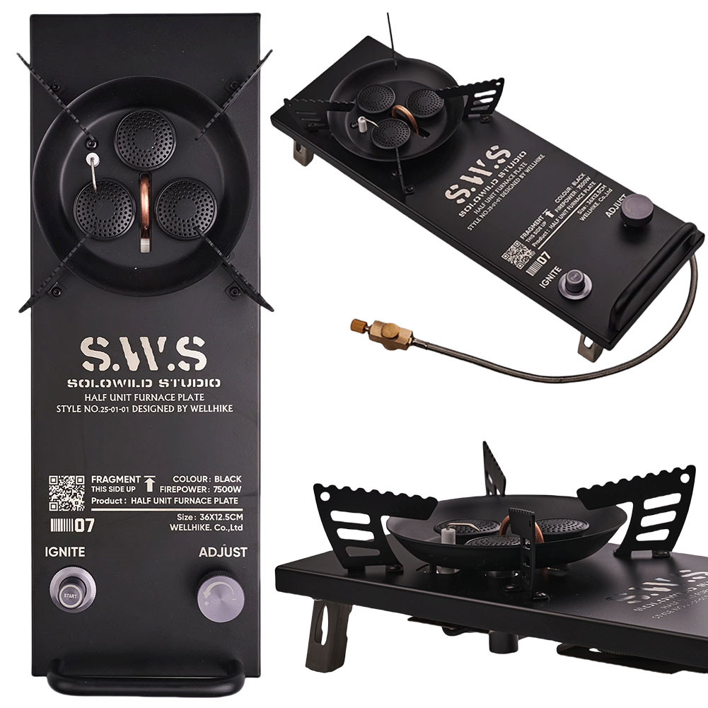 cheerfulhigh 7500W IGT Half-Unit Gas Stove with Adjustable Burners BBQ ...