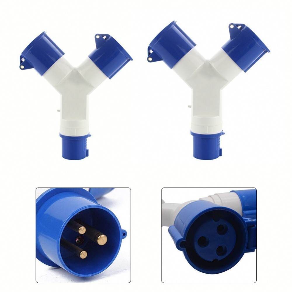 2 Way Splitter 16A/32A 220v 3 Pin Industrial Field Plug And Wall Socket ...