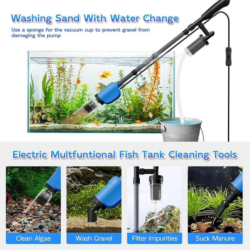 TFPH 6-in-1 Electric Aquarium Vacuum Cleaner, 32W Automatic Fish Tank ...