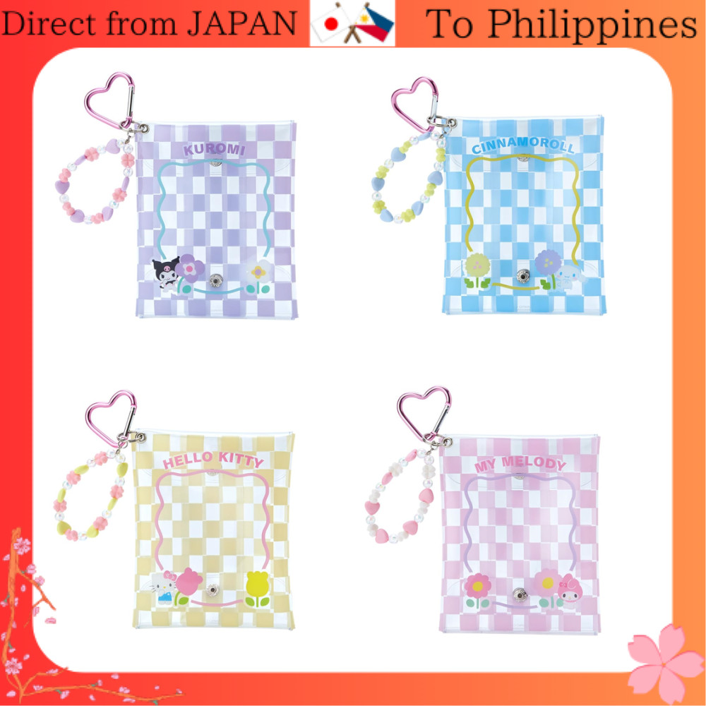 Sanrio Hello Kitty Clear Pouch Pastel Checker with Charm Hello Kitty 15 ...