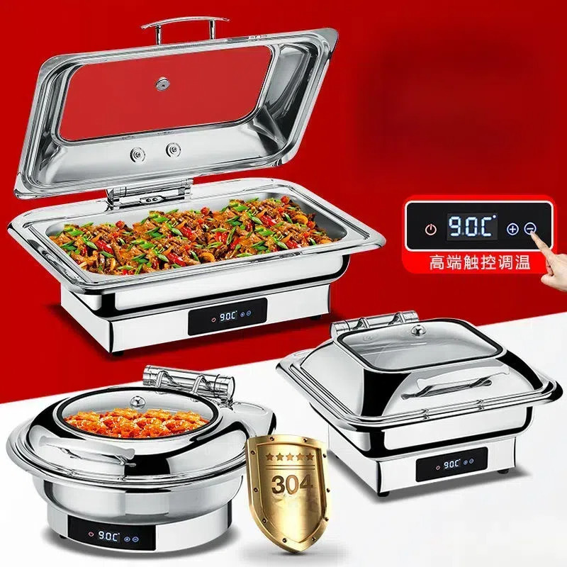Electric Chafing Dish Buffet Set 3 Pan 9.5 Quart Food Warmer Buffet ...