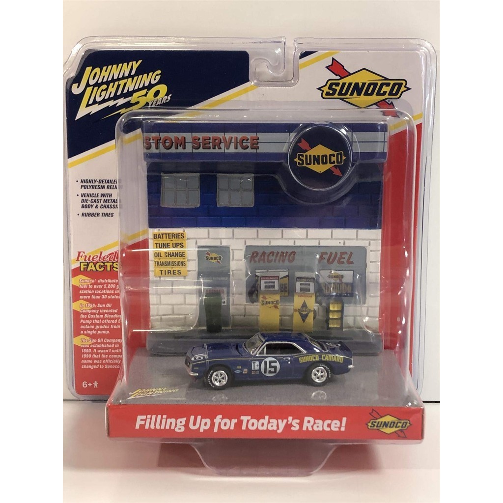 Johnny Lightning 1/64 Diorama Sunoco Service Station Exterior Facade ...