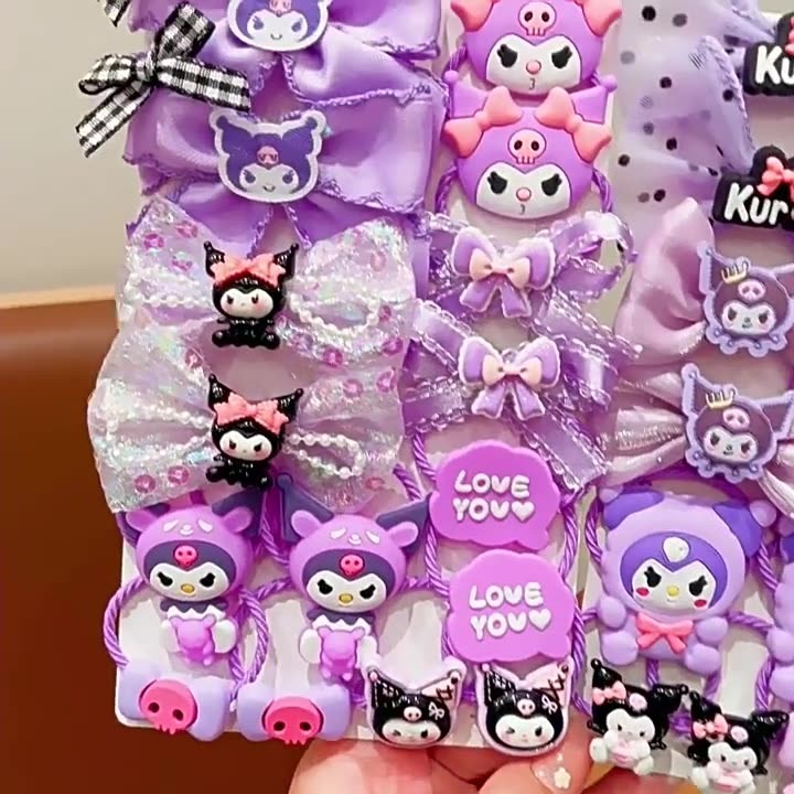 18pcs Set Kawaii Sanrio Hair Ties Anime Hair Ring Ornaments Cinnamoroll ...