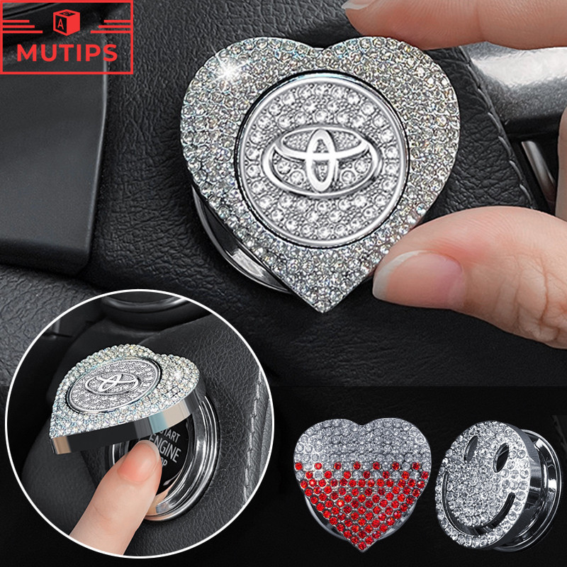 Toyota Car Engine Start Stop Button Cover Diamond Auto Ignition Switch ...