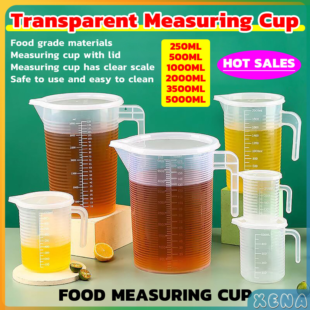 XE Measuring Cup 250/500/1000/2000/3500/5000ml Pitcher with Lid Handle ...