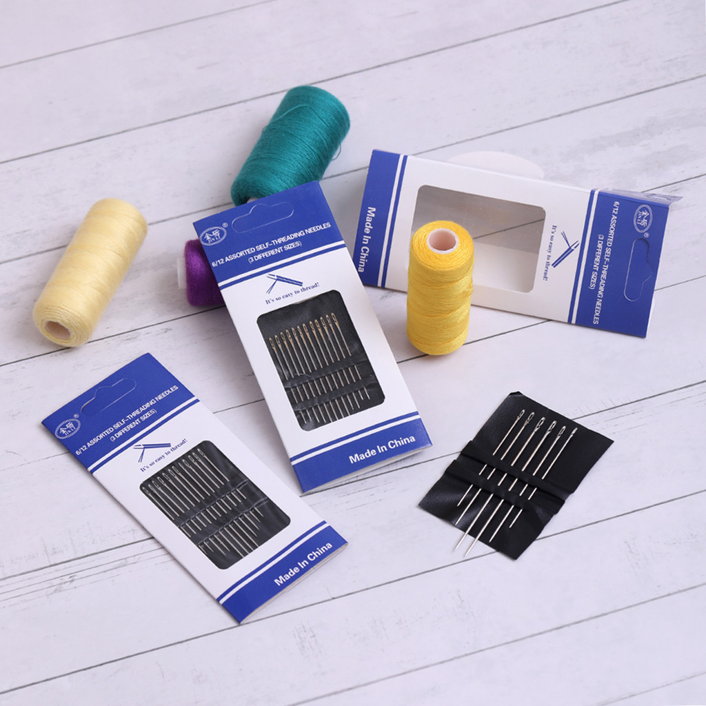 6 12pcs Blind Sewing Needle Elderly Stainless Steel Quick Automatic