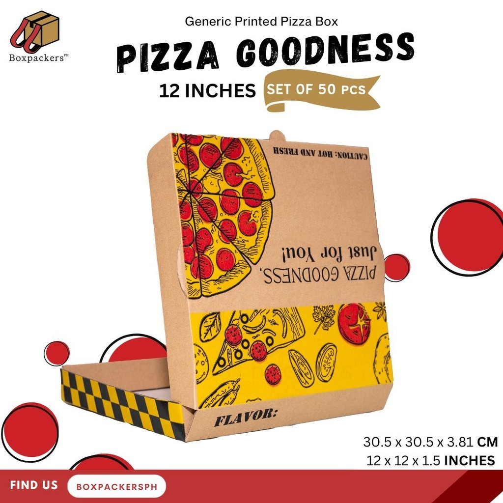 BOXPACKERS PH Corrugated Pizza Box (50pcs/bundle) 12 “ inches GENERIC ...