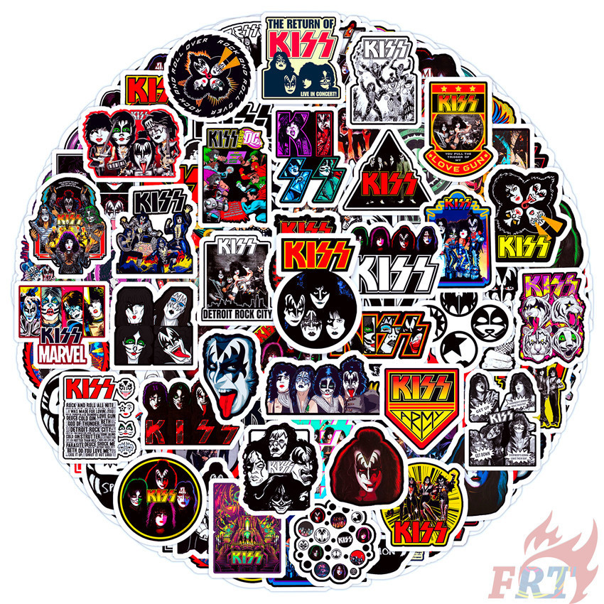 100Pcs/Set KISS . Rock Band Mini Diary Manual Stickers DIY Fashion ...