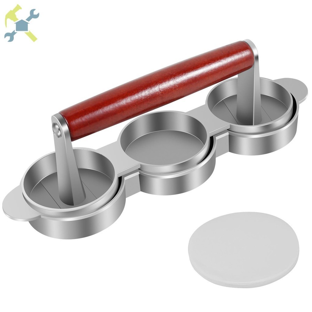 Burger Press with 100 Patty Papers Aluminum Alloy Hamburger Press Patty ...