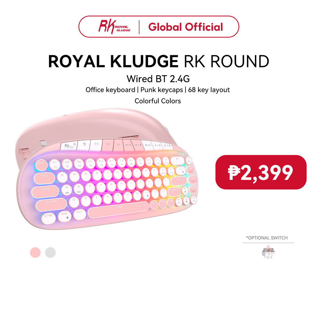 RK ROYAL KLUDGE Round 81 Key Tri-Mode Rgb Wired Bluetooth 2.4G Wireless ...