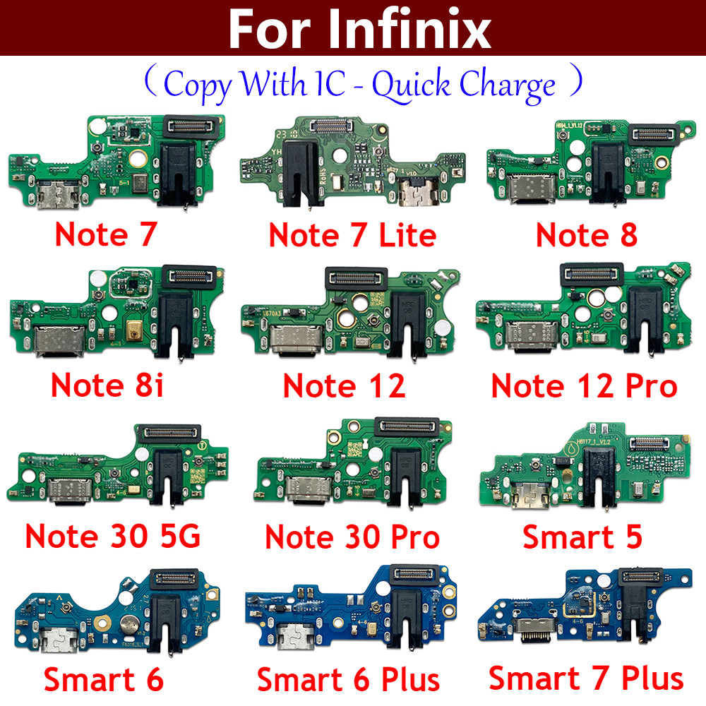USB Charge Port Dock Connector Charging Board Flex Cable For infinix Note 7 8 8i 12 30 Pro 5G ...