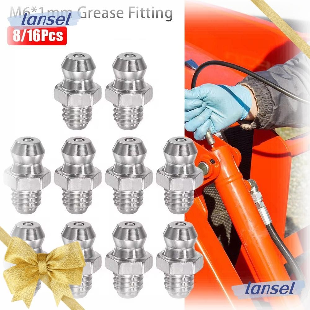 LANSEL 8/16Pcs Grease Nipples, M6 Thread Straight Hydraulic Grease ...
