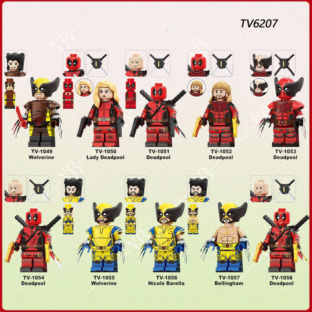 Children's building block toys Marvel series Wolverine Deadpool ...