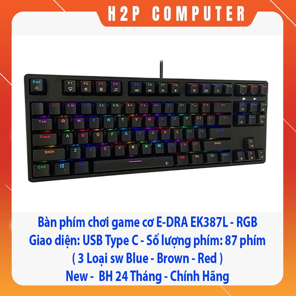 E-dra EK387L mechanical gaming keyboard - RGB LED - Interface: USB Type ...