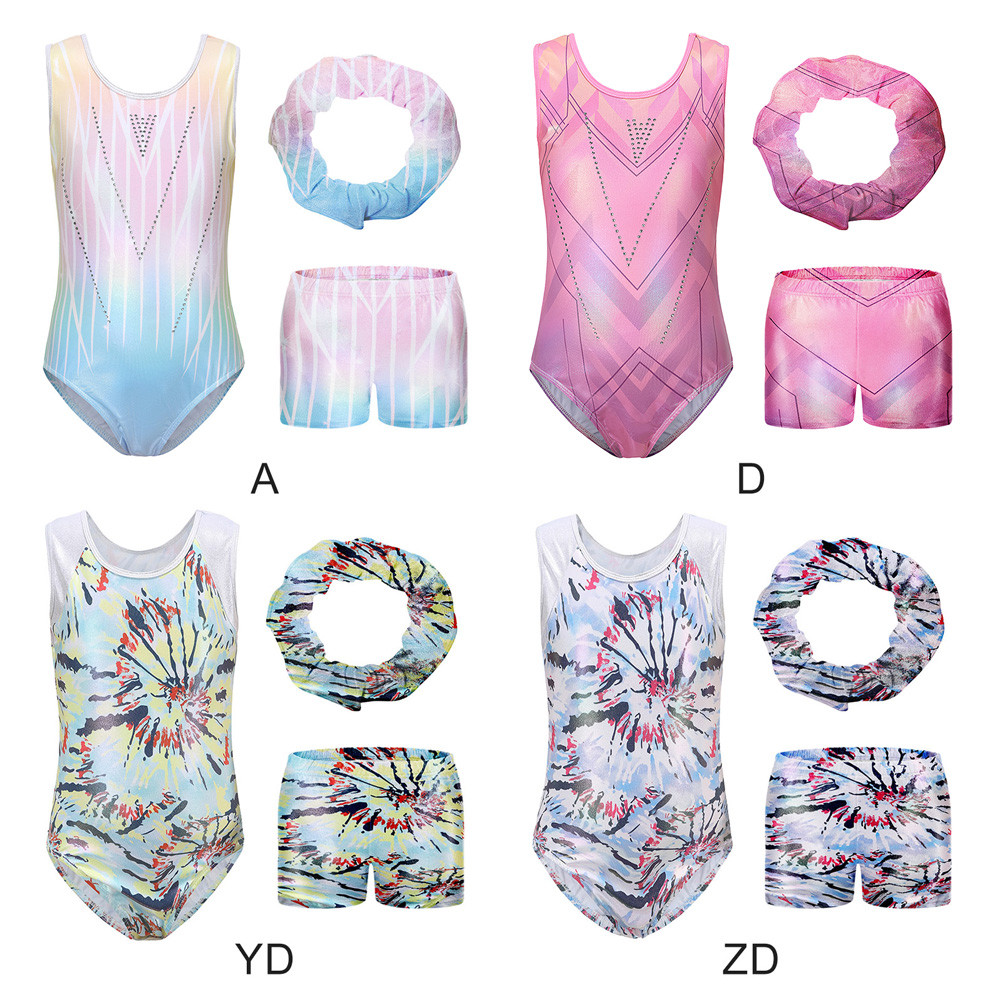 Girls' dance clothes Sparkly Tumbling Sleeveless Dance Leotards Girls ...