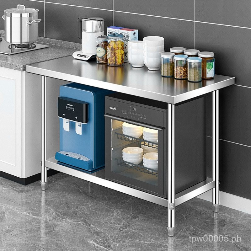 Stainless Steel Workbench Kitchen Stove Shelf Commercial Console Table ...