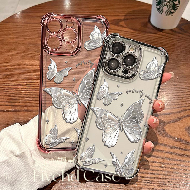 Luxury Plating Butterfly Casing for Infinix Hot 40 Pro 40i 30i Smart 8 ...
