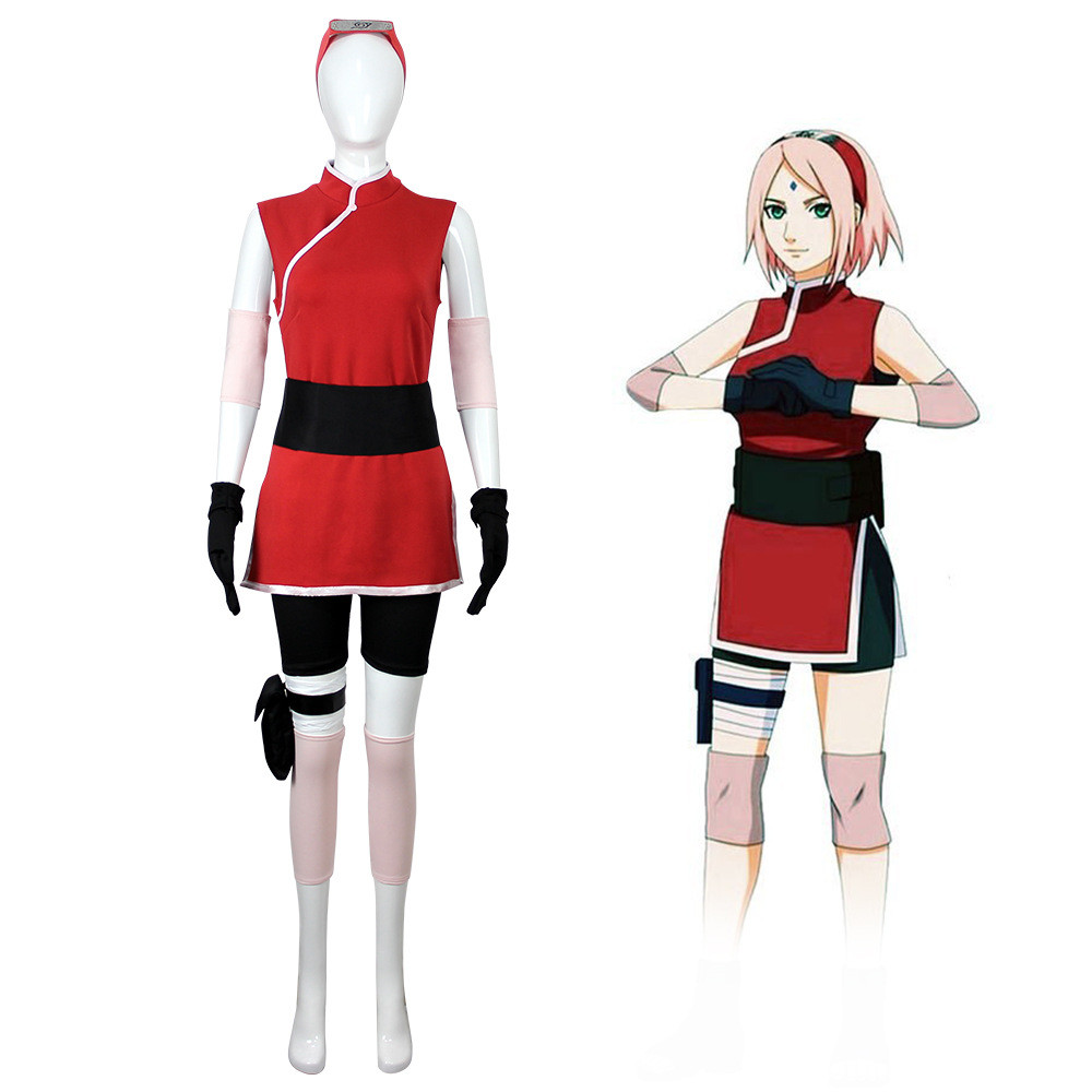 Naruto Sakura cos Clothing Shippuden Haruno Sakura cosplay Suit Costume ...
