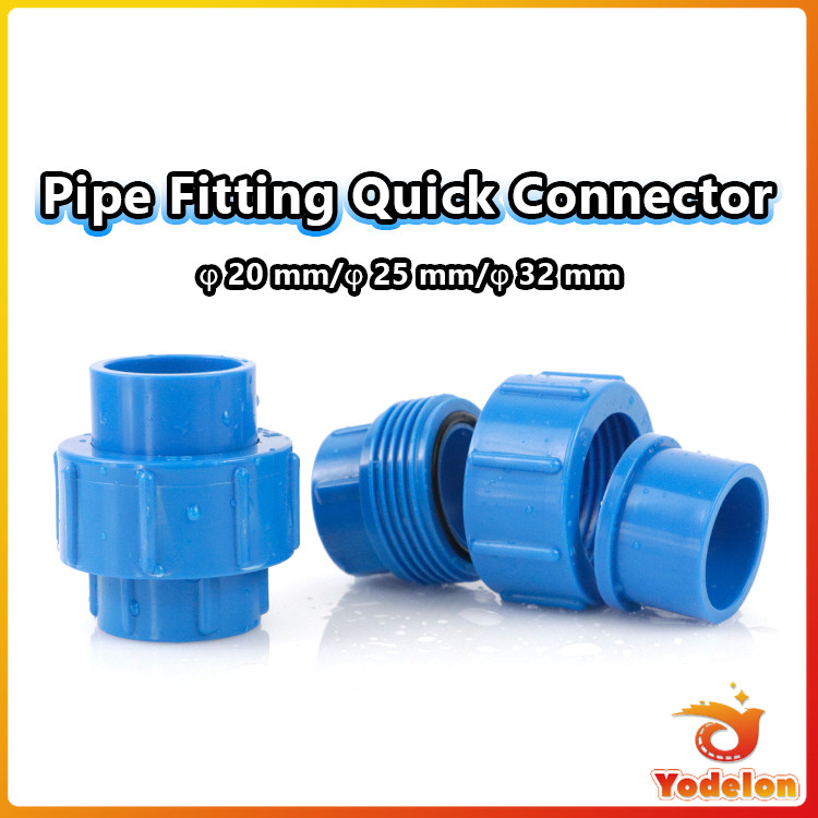 YOD PVC Pipe Fitting Union Quick Connector Blue Fitting Coupling 20mm ...