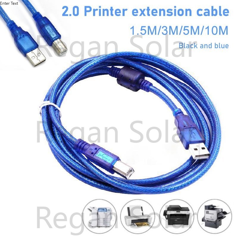 USB 2.0 A to B Male M/M Printer Print High Speed Cable Cord Plug ...