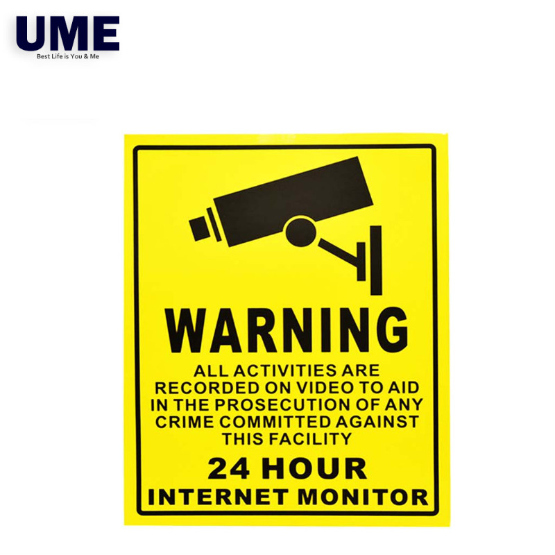 UME 20cm X 25cm CCTV Security Camera System CCTV Self Adhesive Warning ...