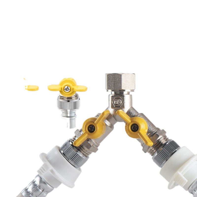 Washing machine faucet one-to-two adapter water inlet one-in-two-out ...