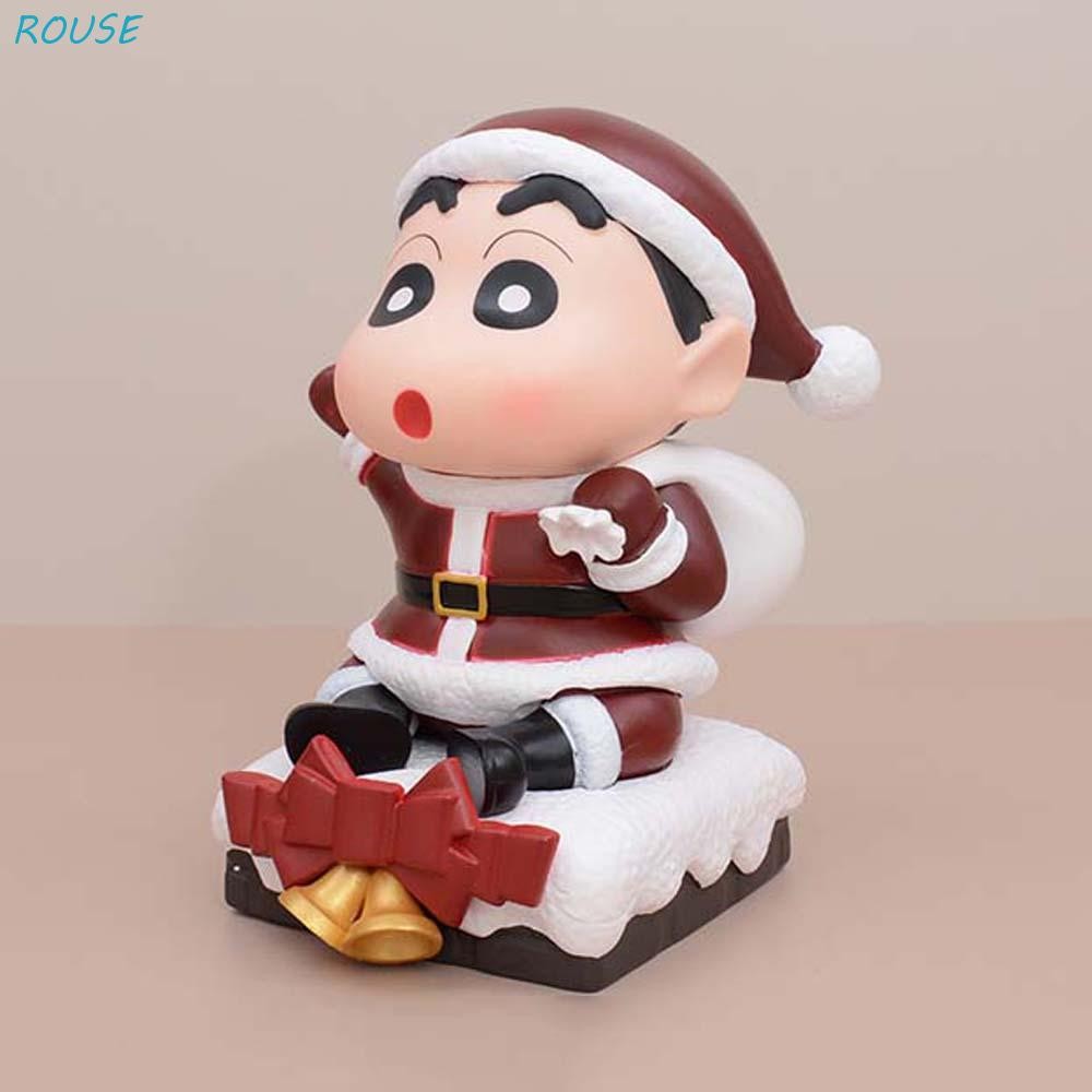ROUSE Crayon Shin-Chan Figure, Cos Santa Claus Model Toy Shinnosuke ...