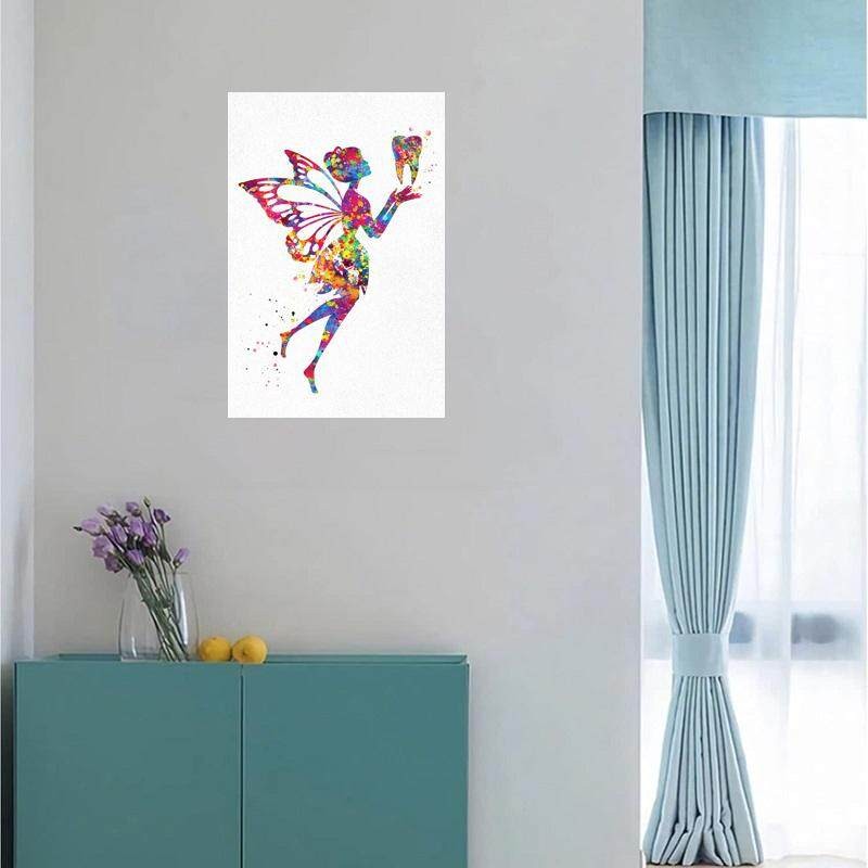Tooth Fairy Watercolor Print Dental Art Dentist Poster Teeth Anatomy ...