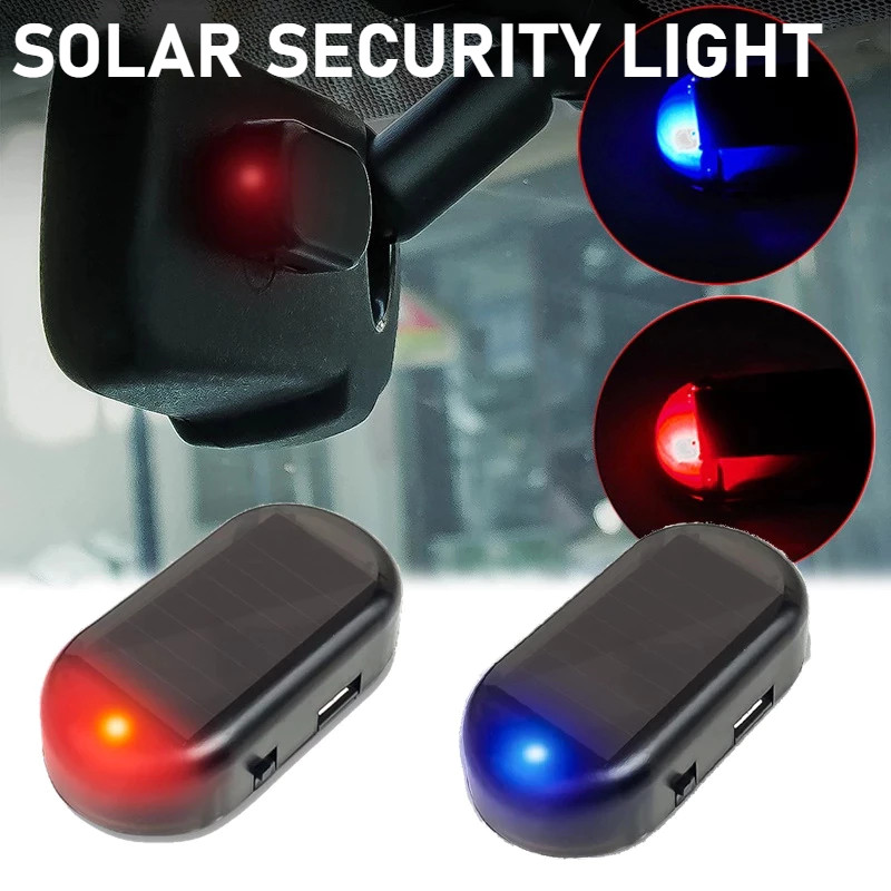New Universal Car Solar Energy Warning light LED Flash Light Car Power ...