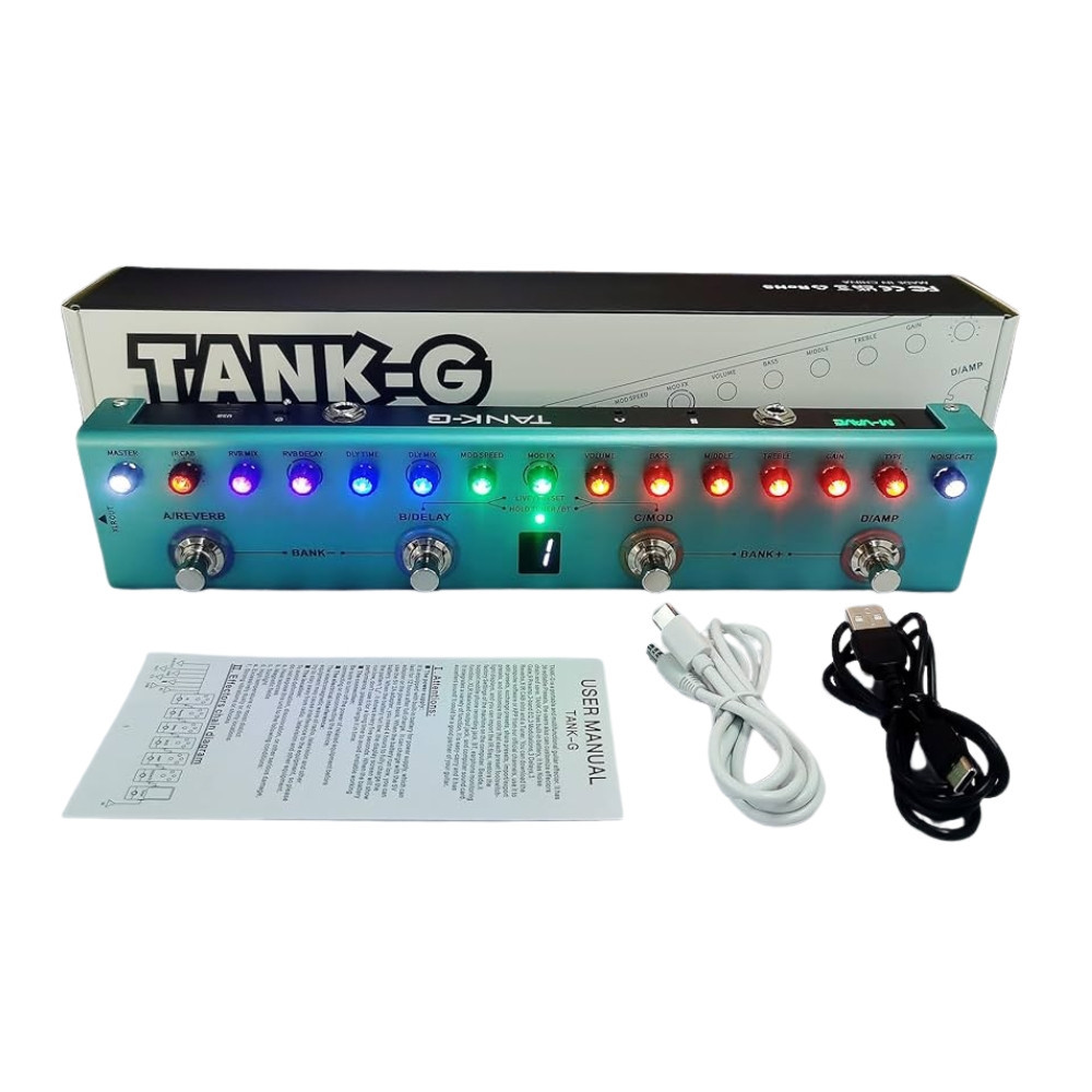 M-Vave Rechargeable Tank FX Pedal– All-in-One Guitar Effects System ...