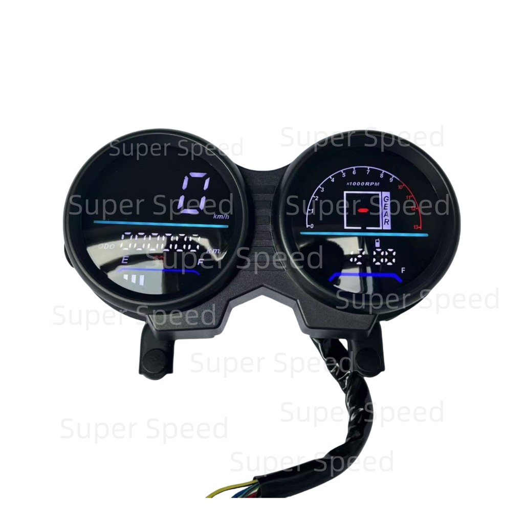 Digital LED Speedometer Meter Motorcycle Tachometer Odometer For BAJAJ ...