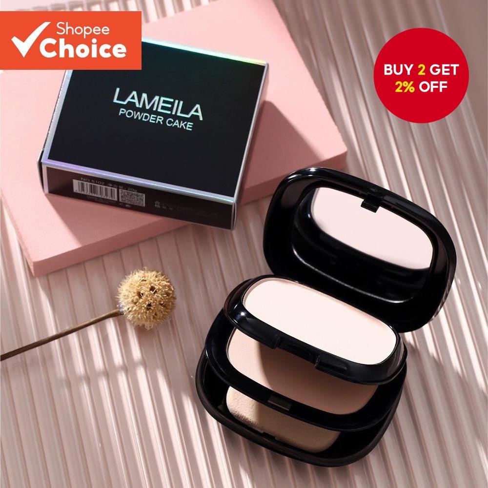 Lameila Oil Control Face Powder Pressed Powder Concealer Foundation ...